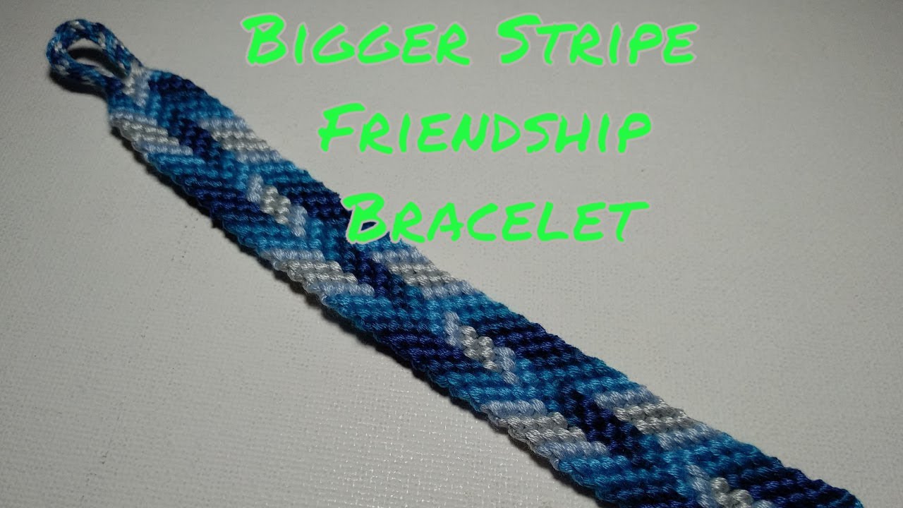 Bigger Stripe Friendship Bracelet - Beginners Tutorial - YouTube