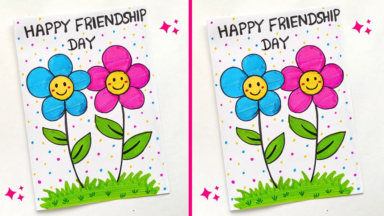 Easy & Beautiful Friendship Day Card | White Paper Friendship Day ...
