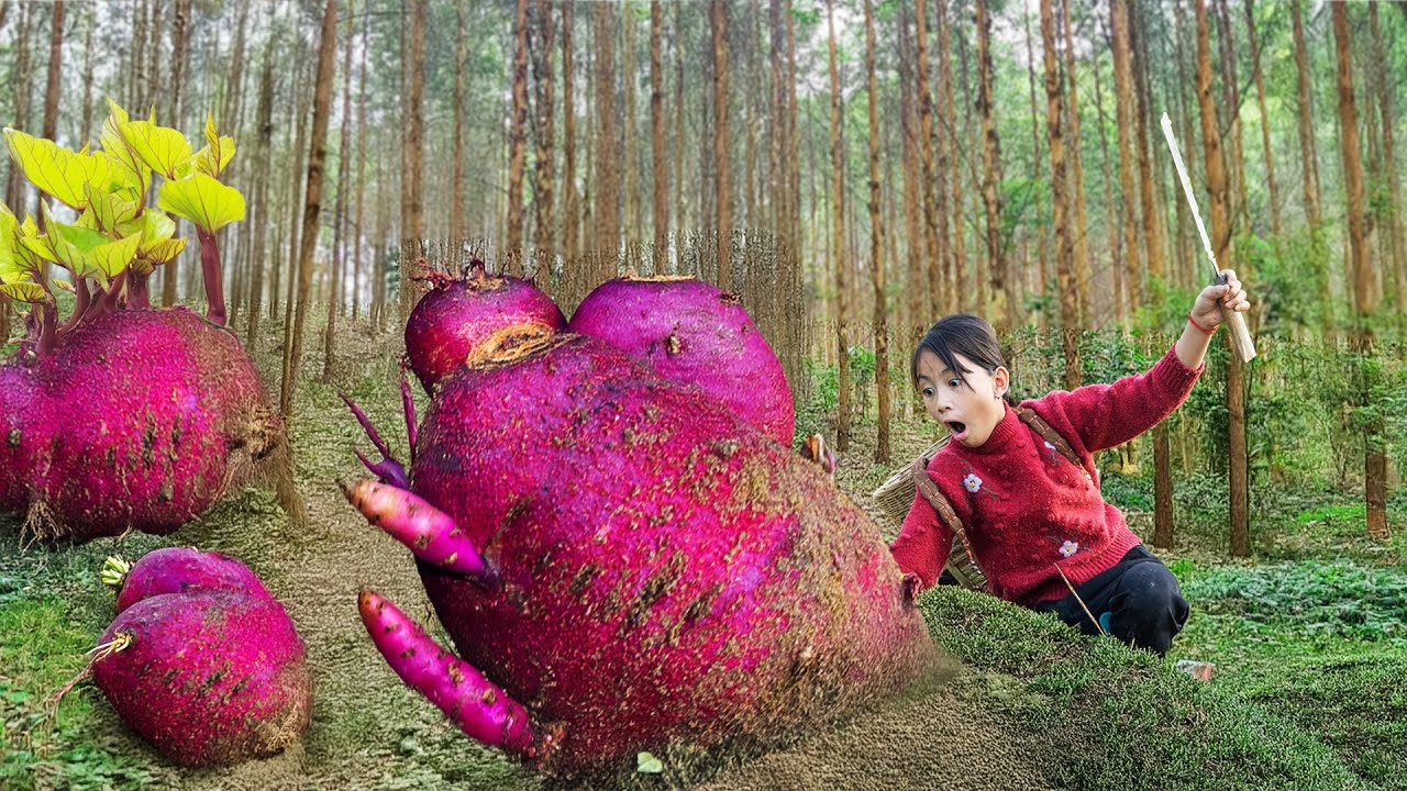 Harvesting Giant Yam - Process and Recipe For Making Super Delicious ...