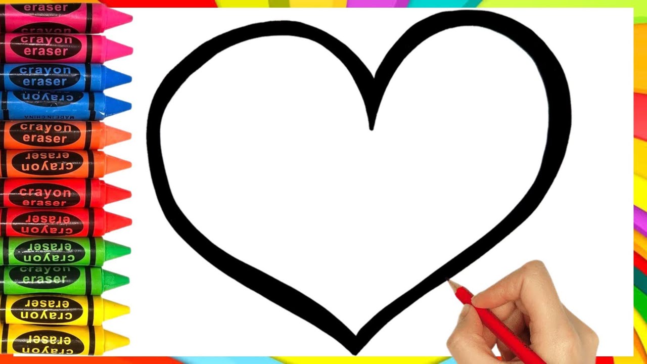 How to draw a Heart step by step || Drawing for kids - YouTube