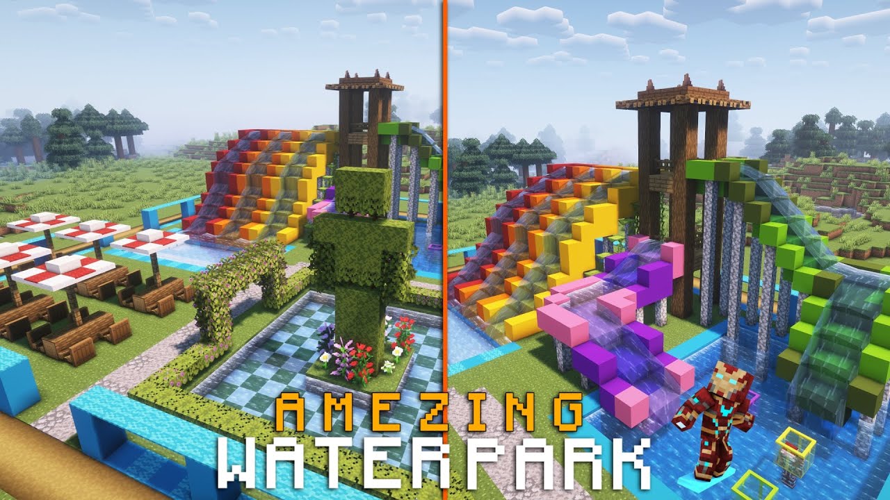 Minecraft | How to Build a Mini Waterpark - YouTube