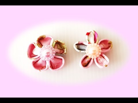 🌸 Kanzashi Flower | (How to) Tsumami Kanzashi Flower Tutorial【日式发夹 ...