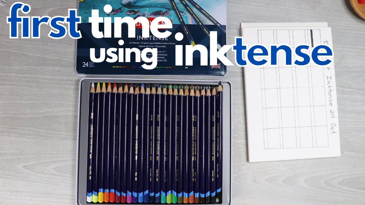 Derwent Inktense 24 Pencil Set First Impressions | Swatch Chart ...