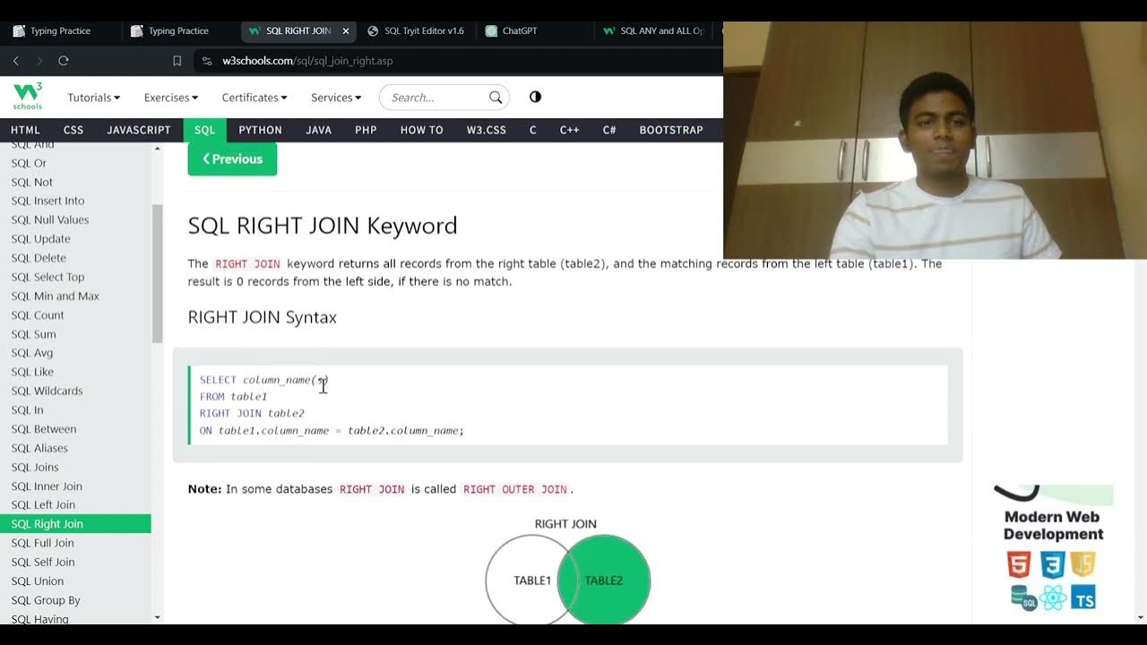 SQL Joins, Left Join, Right Join, Full Join, Sub Queries - YouTube