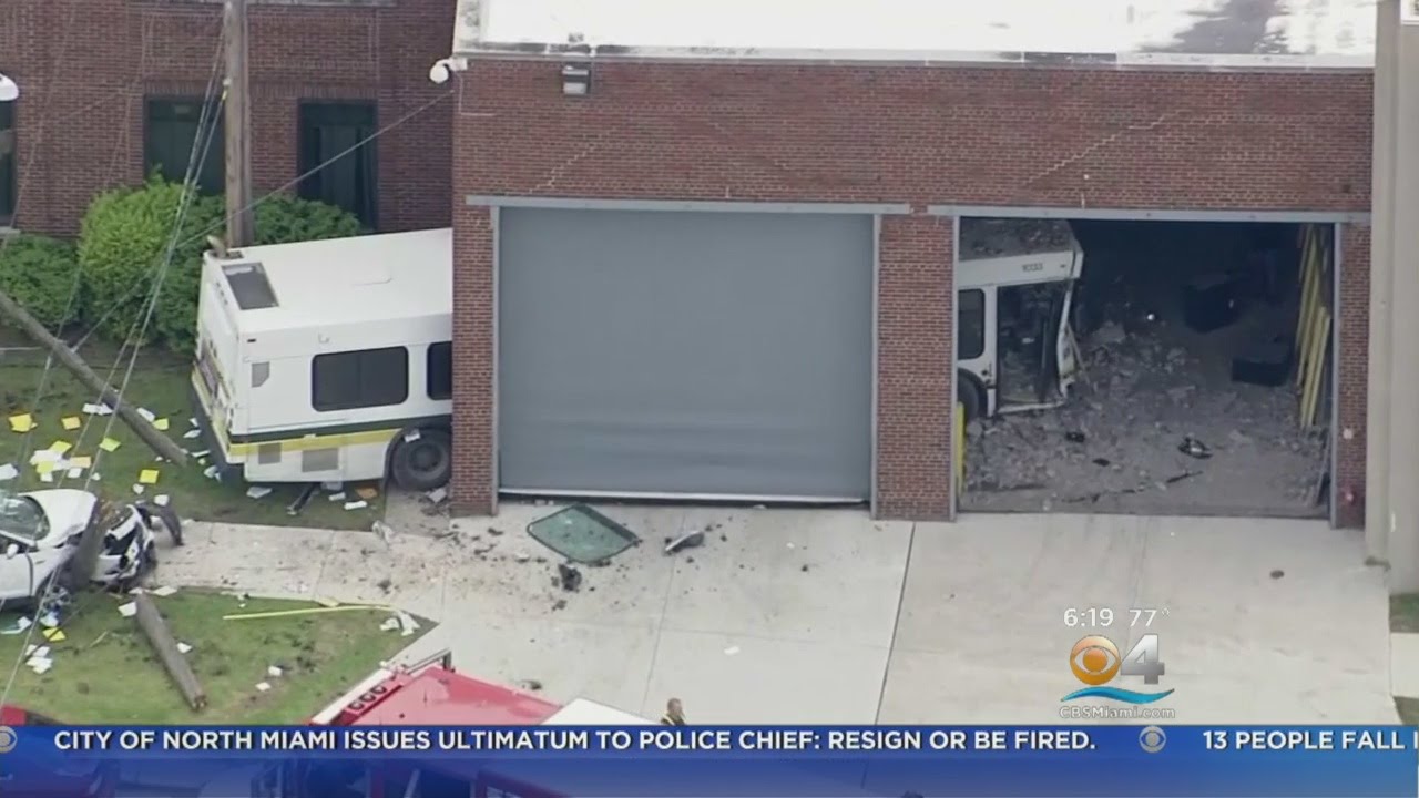 Caught On Camera: Bus Crashes Into Building - YouTube