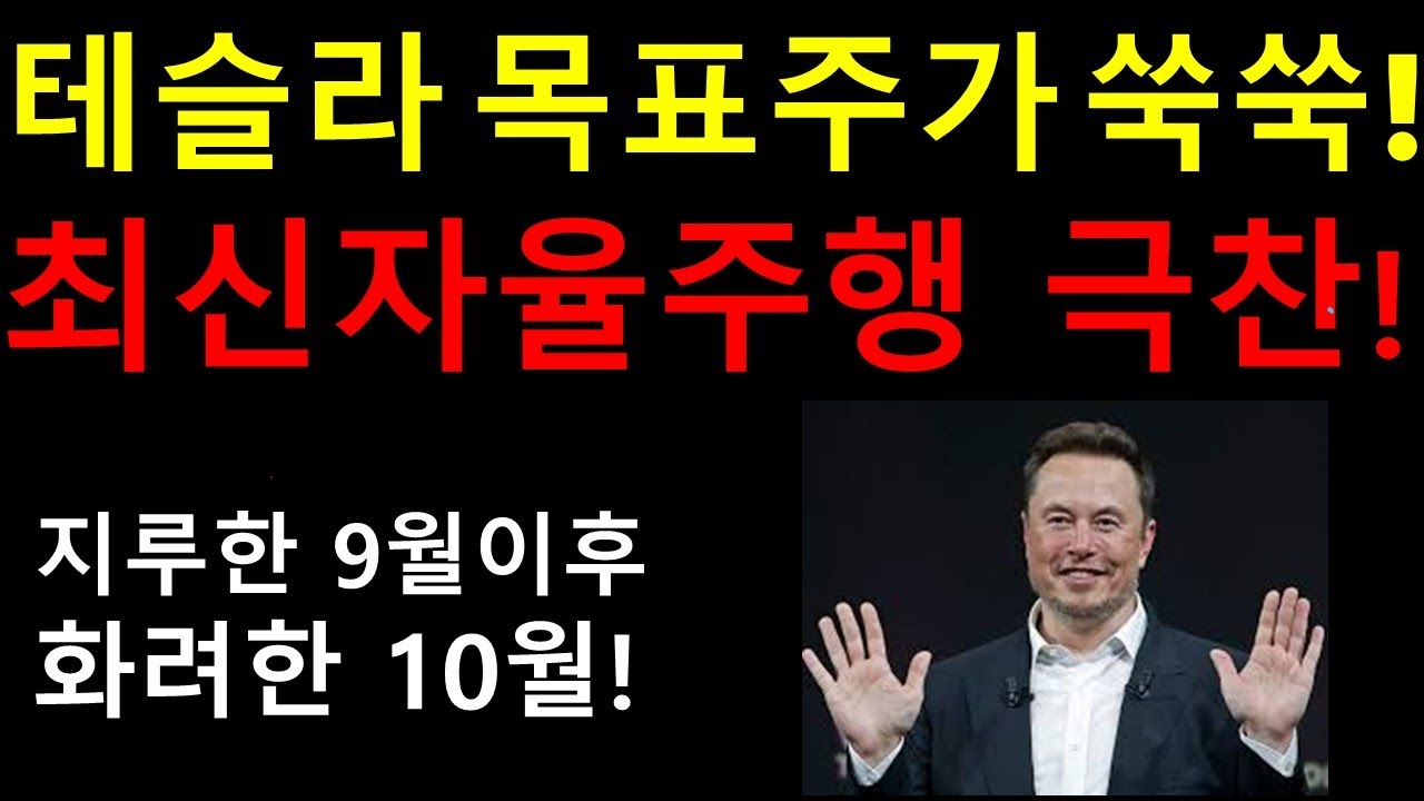 3분기발표 앞두고 테슬라 목표주가 쑥숙 올라간다 최신자율주행 극찬이 쏟아진다 머스크의 위대한 도전을 보고 투자하라 테슬라