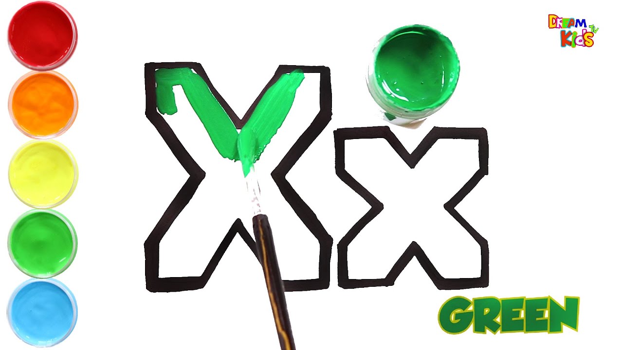 English Alphabet for kids | Letter X x | learn colors | Keywords ...
