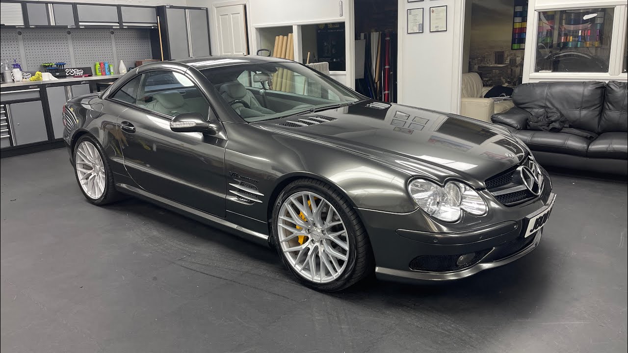 Mercedes SL55 AMG Teckwrap Deep Onyx Wrap - YouTube