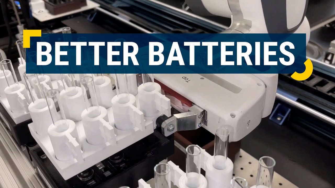 Robotic lab proves new recipes make cleaner battery materials - YouTube
