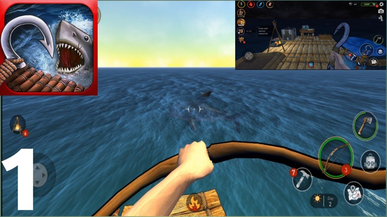 Survival of Raft - game play - (Android & IOS) Part1 - YouTube