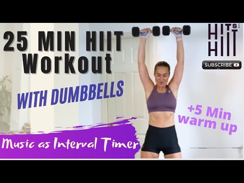 25Min HIIT FULL BODY Workout with Dumbbells | 5Min Warm Up Included ...