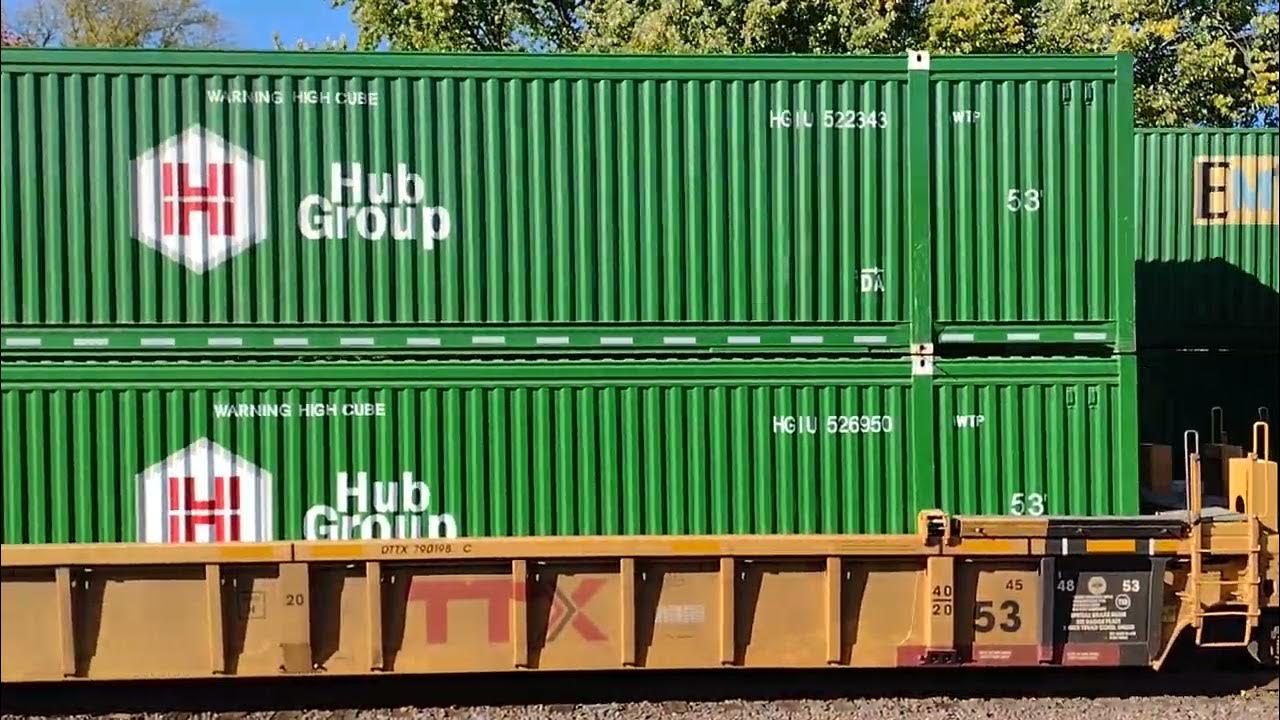 Union Pacific Intermodal Train meets the Union Pacific Intermodal Train in Rochelle, IL. 10/15 ...