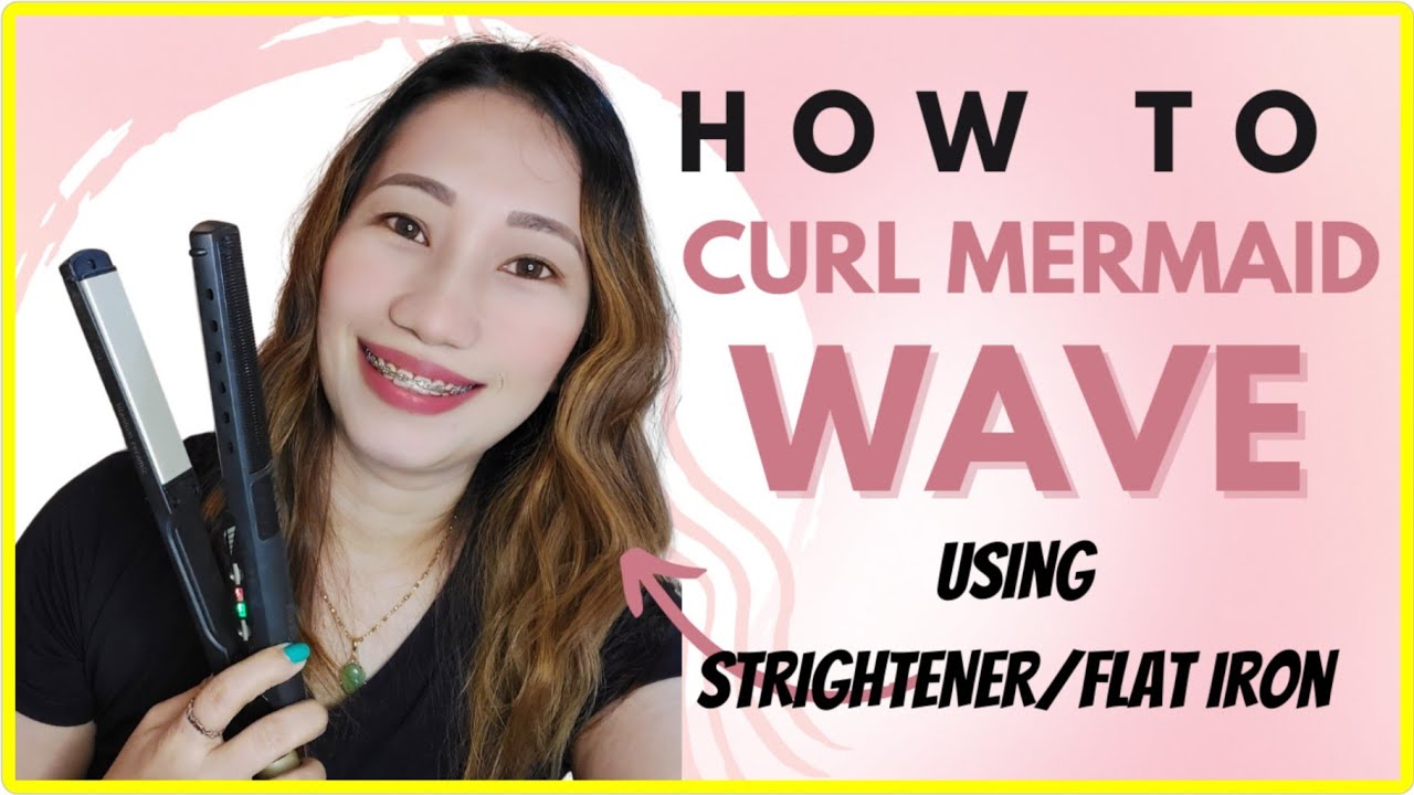 HOW TO CURL MERMAID WAVE USING STRIGHTENER FLAT IRON | #woirene - YouTube