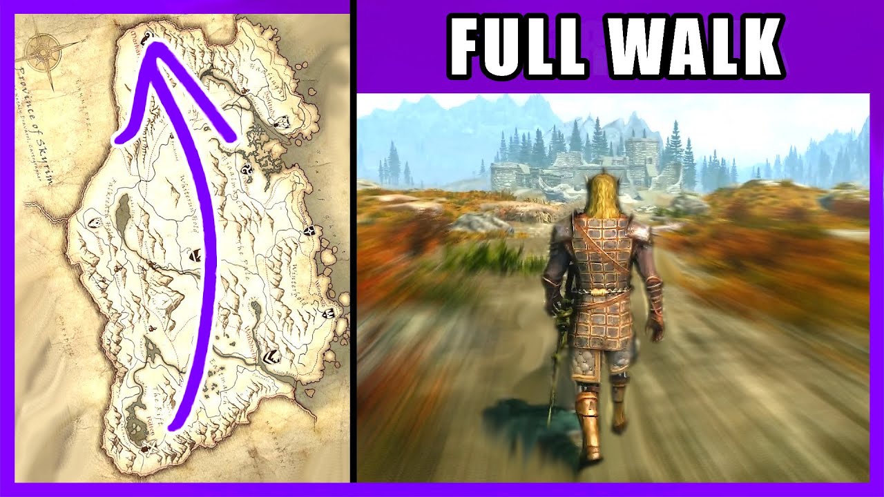 Full Walk Across the Map (ASMR) | Skyrim - YouTube