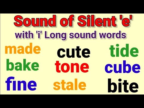 Sound of Silent ' e ' || for kids vocabulary words || Silent ' e ' with ...