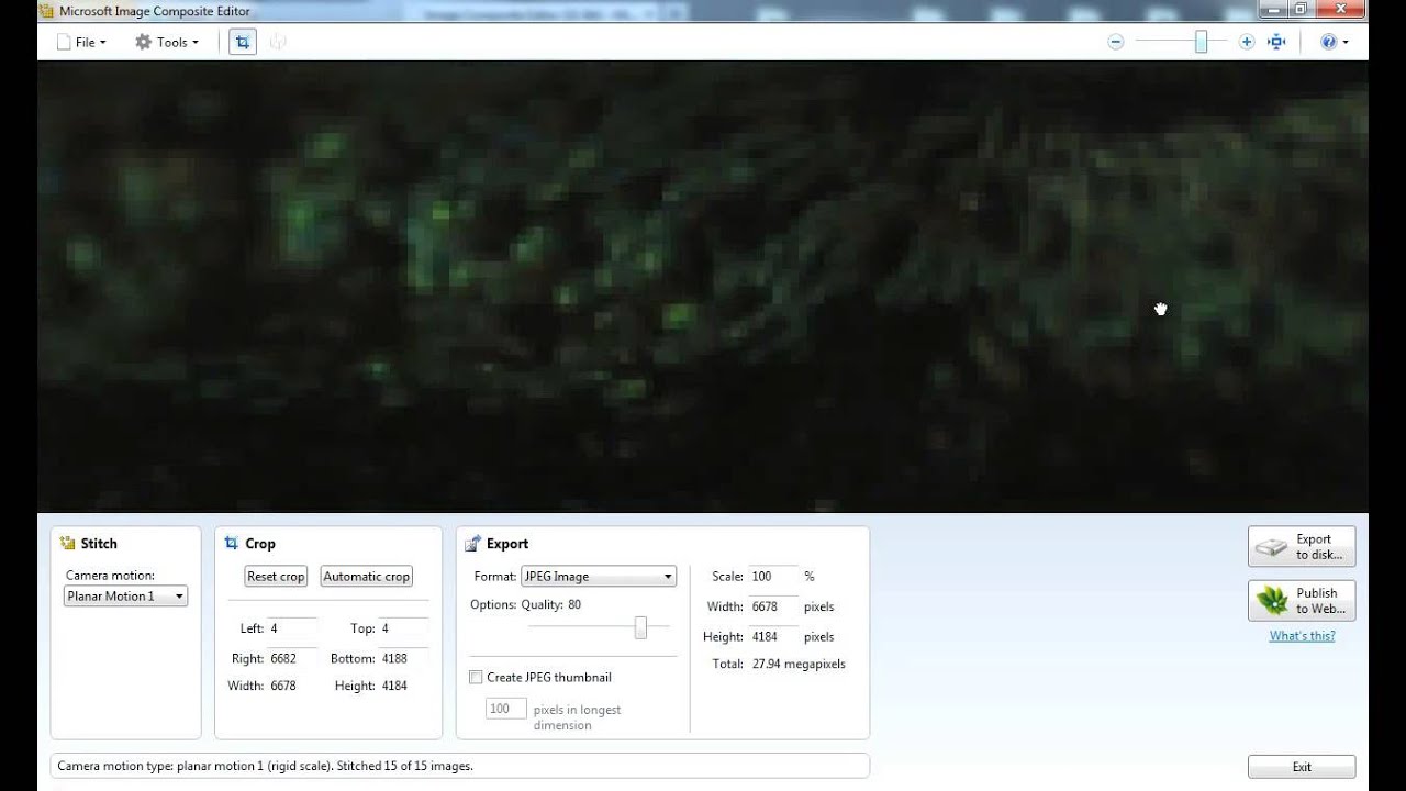Microsoft ICE New Structured Panorama JPEG Export www.MicroscopeFocus.com - YouTube