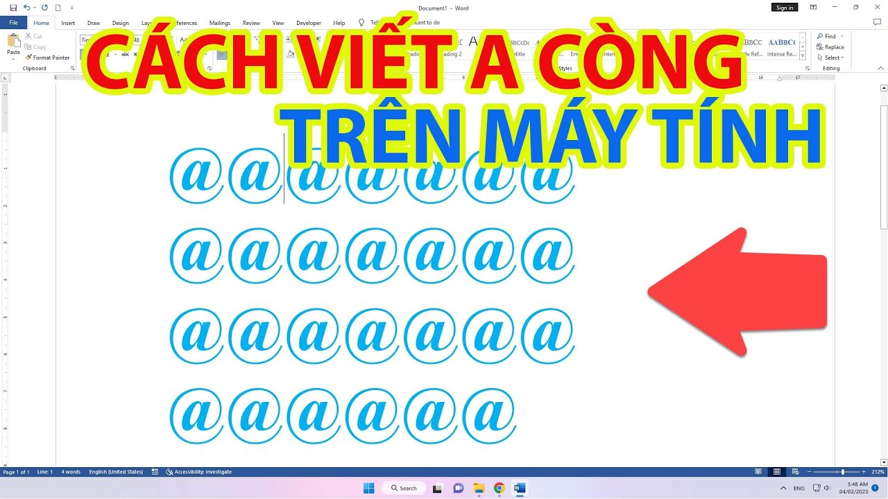 Cách Viết Chữ A Còng Trên Máy Tính - YouTube
