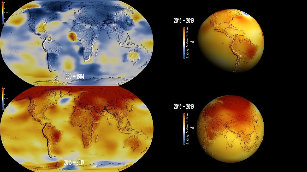Global Temperature Anomalies from 1880 to 2019 - YouTube