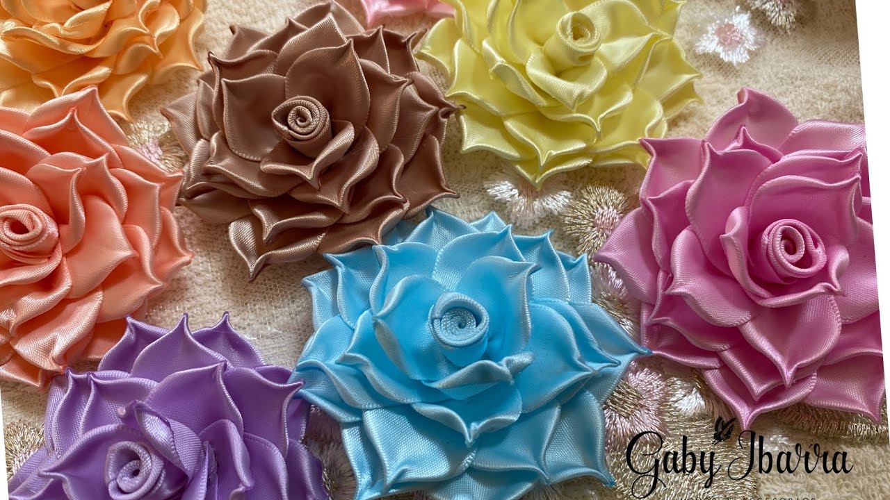 FLOR DE PICOS /listón satinado/flores de listón/ hecho a mano - YouTube