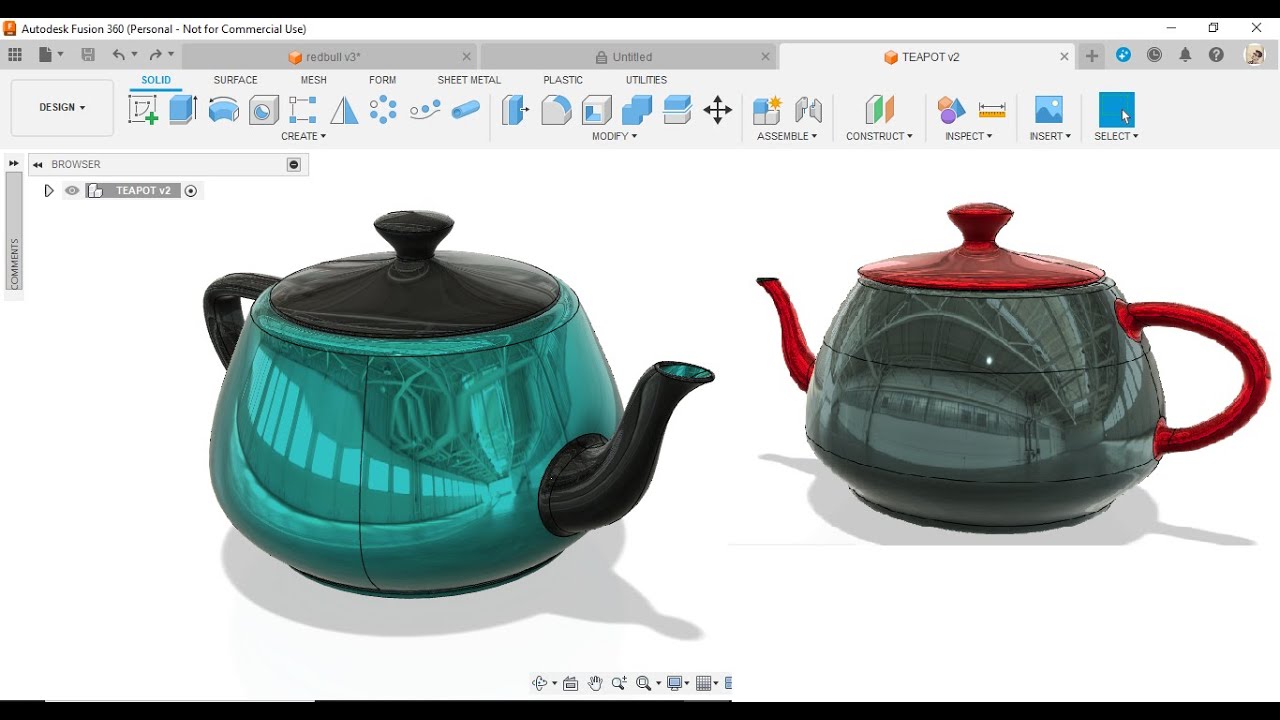 How to make a Tea Pot in Fusion 360 | Fusion 360 Surfacing Tutorial ...