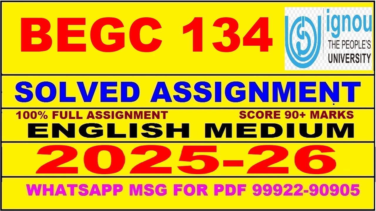 BEGC 134 solved assignment 2025-26 in English || begc 134 solved ...