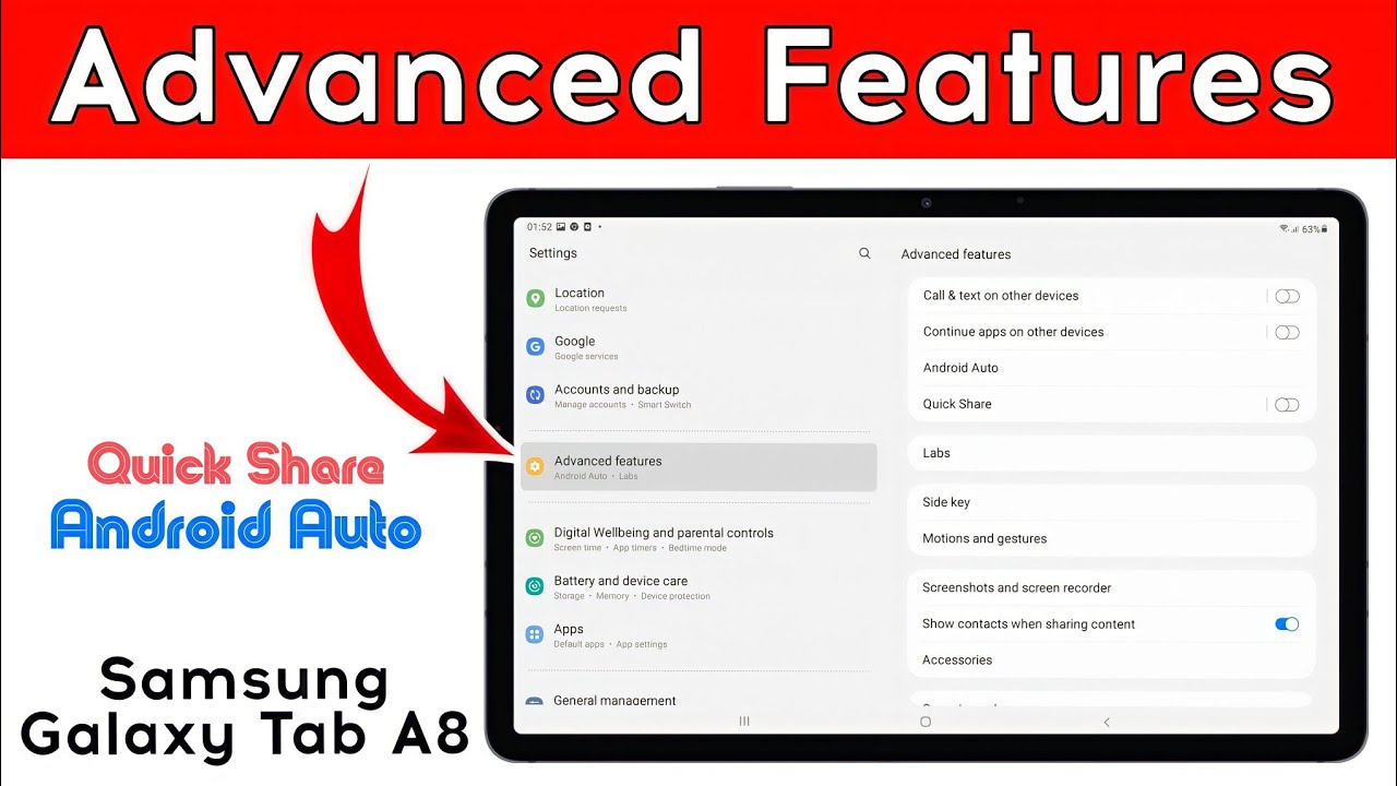 Samsung Galaxy Tab A8 (2023) How to Quick Share A Samsung Tab ...