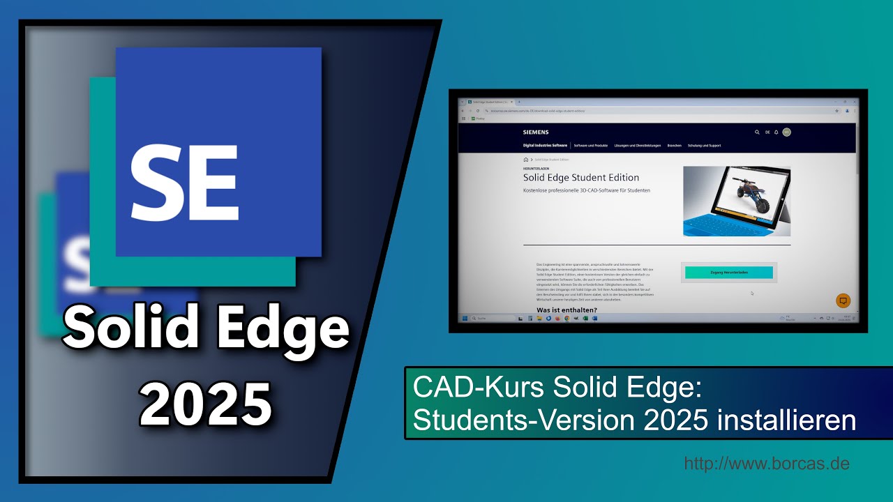 Solid Edge Student 2025 installieren - YouTube