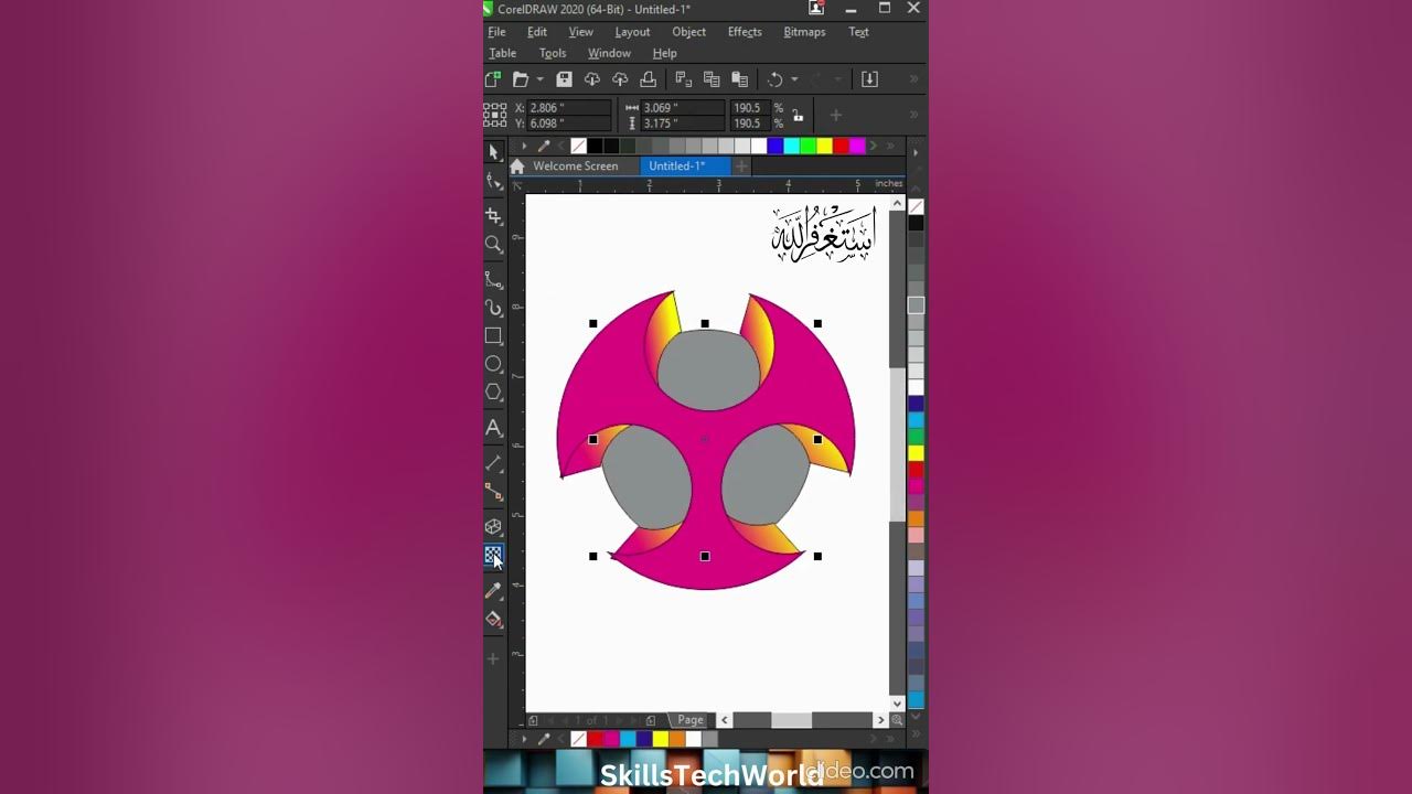 Coreldraw tutorial🔥 l 3D logo using extrude & drop shadow tool in coreldraw l Interactive fill ...