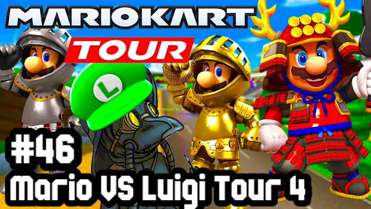 Mario Kart Tour Part 46 - All Bonus Challenges | Mario VS Luigi Tour 4 ...