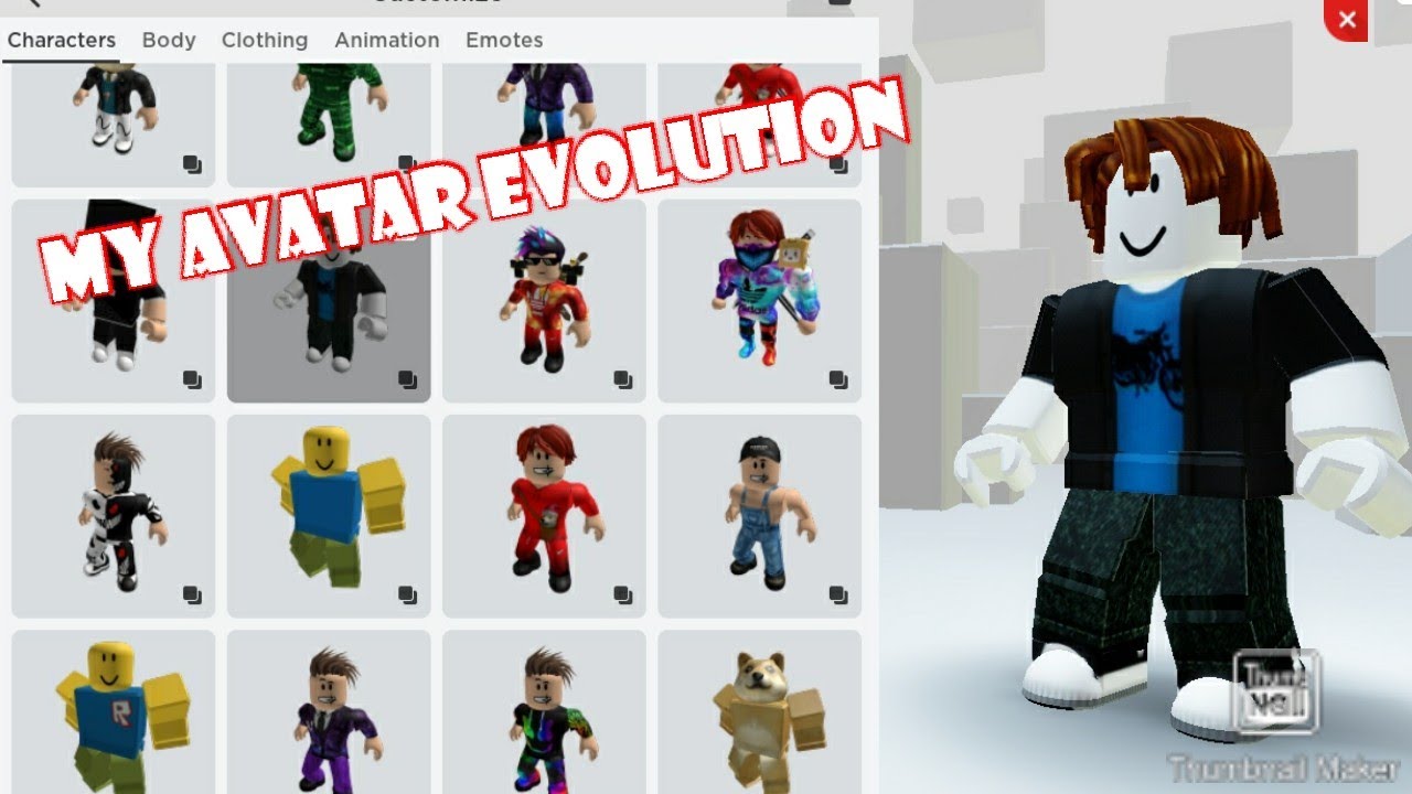 Evolution of roblox avatar 1.0 - YouTube