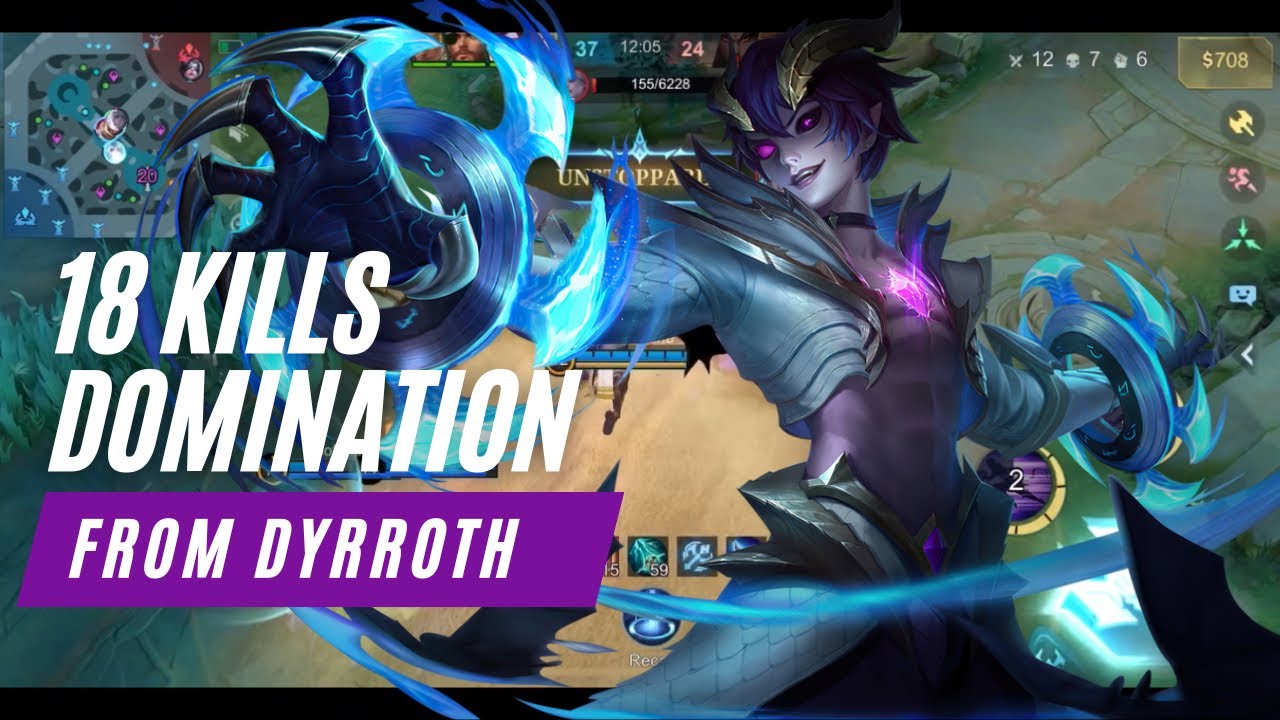 MLBB: 18 kills Domination by Dyrroth | slaying enemy like butter ...