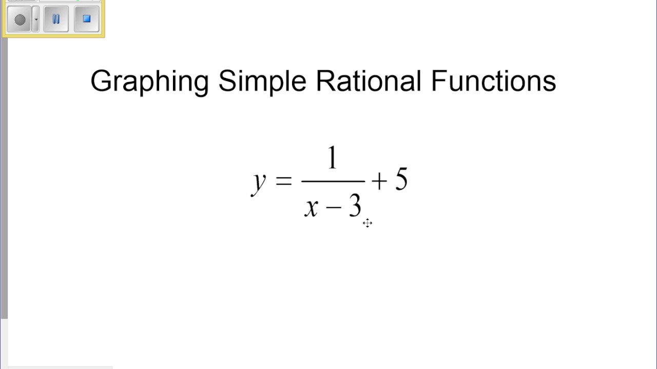 Graphing simple rational functions - YouTube