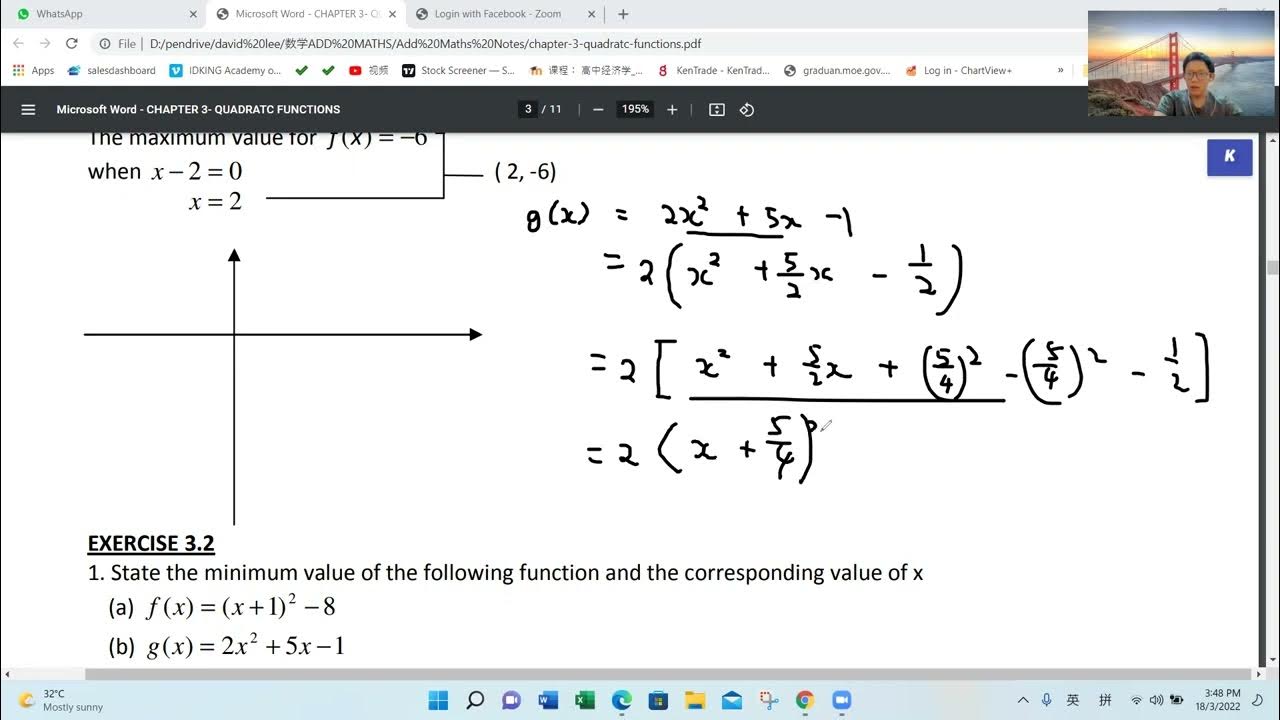 SPM Additional Mathematics- Form 4-Chapter 3-Quadratic Functions 复习 ...