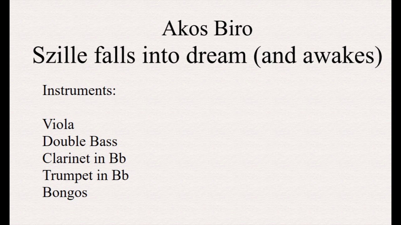 Szille falls into dream (and awakes) by Akos Biro - YouTube