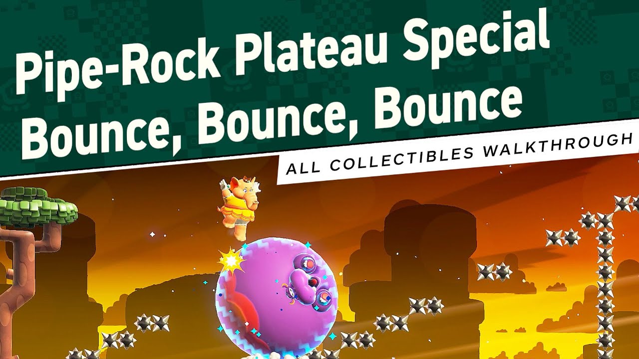 Super Mario Bros. Wonder - Pipe-Rock Plateau Special: Bounce, Bounce, Bounce (All Collectibles ...