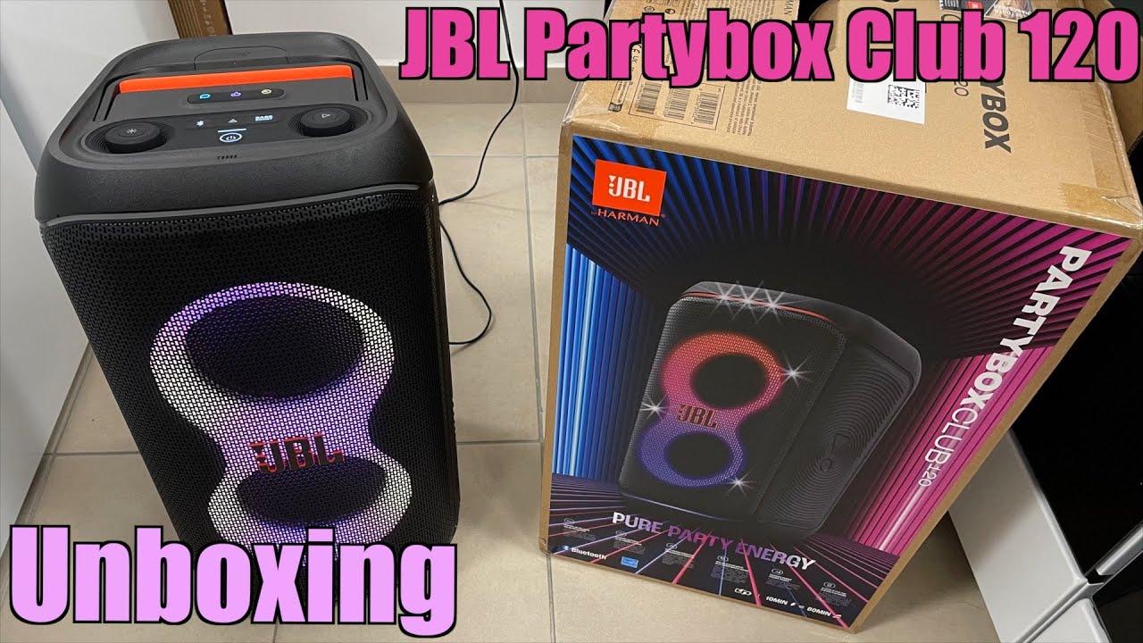 JBL Partybox Club 120 kicsomagolás és bemutató - YouTube