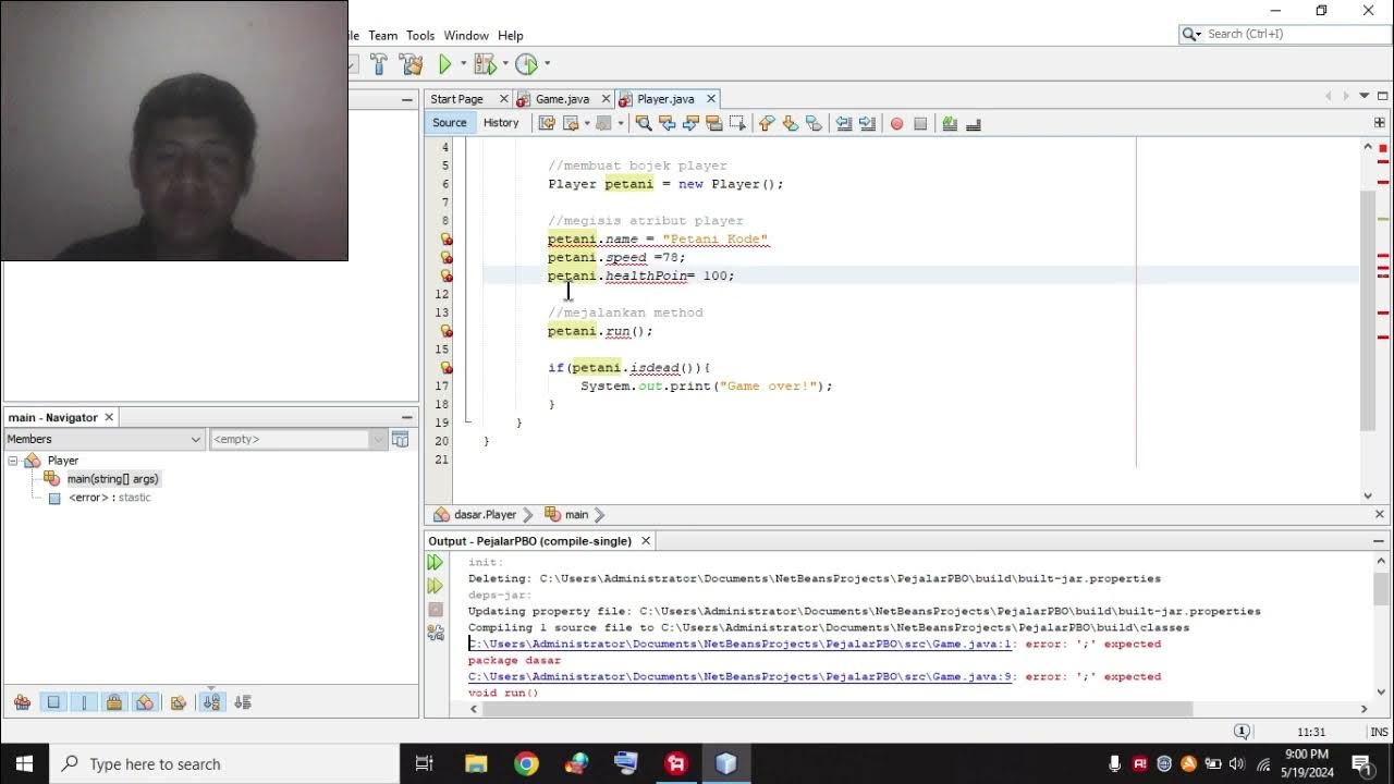 Penjelasan projek Netbeans, tentang class,objek,method dan atribut - YouTube