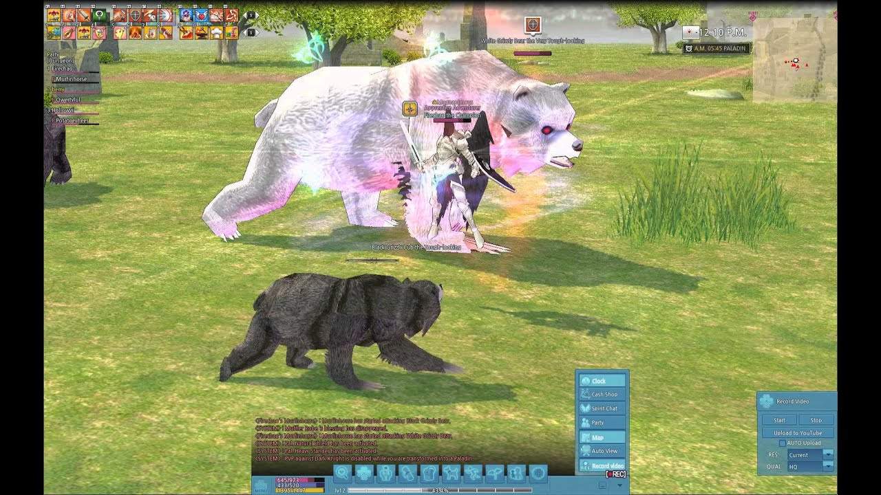 Mabinogi White Grizzly Bear Field Boss on the Mari Server - YouTube