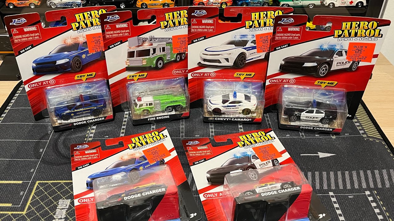 Jada 1/64 Hero Patrol police cars that Light up and sound - YouTube