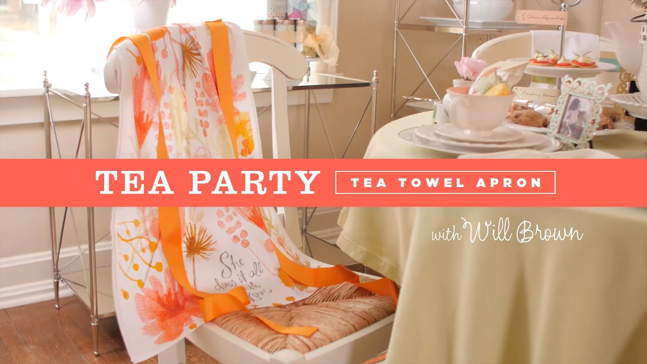 Make an easy-to-sew tea towel apron for a tea party - YouTube