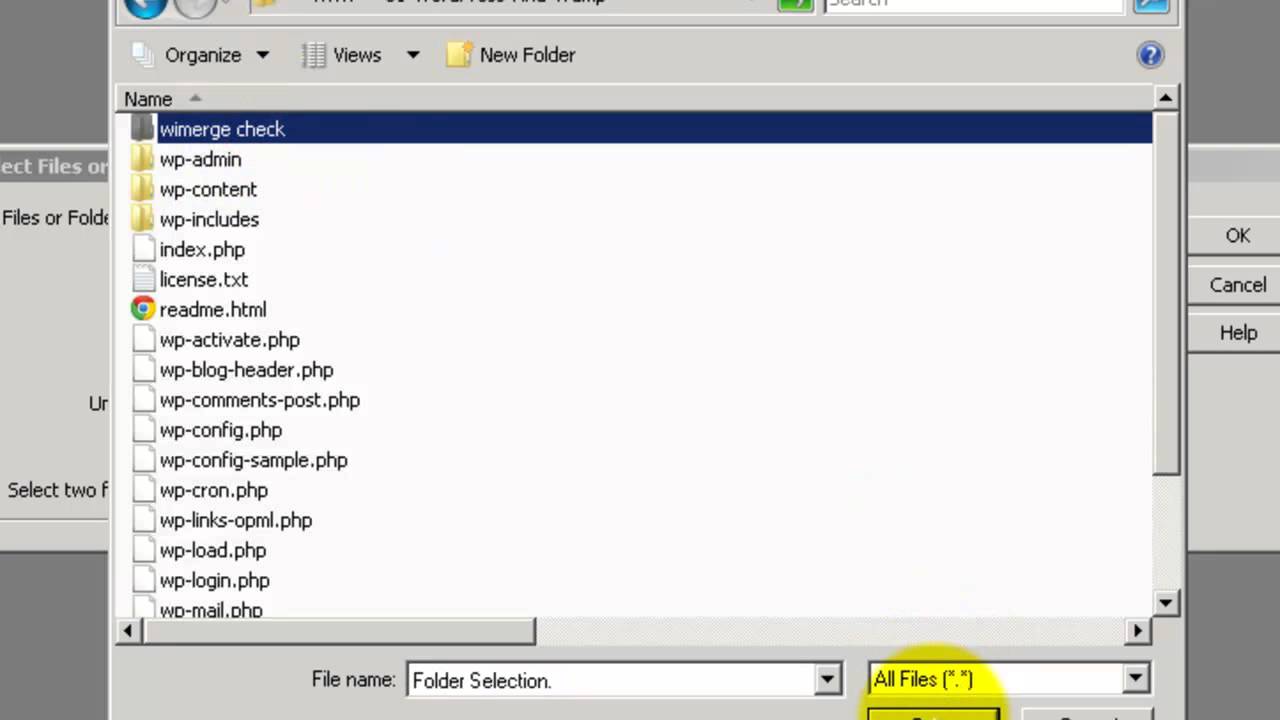 comparing files using winmerge - YouTube