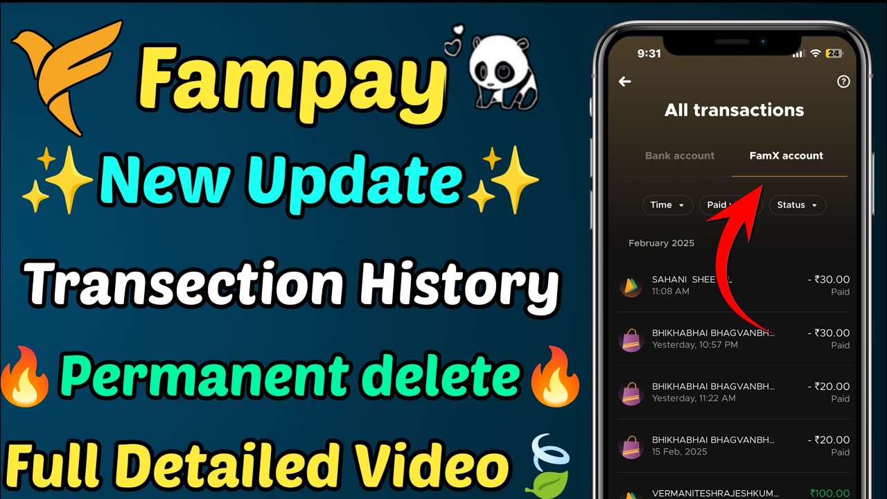 Fampay ka Transaction History Delete kaise kare || How to delete fampay ...