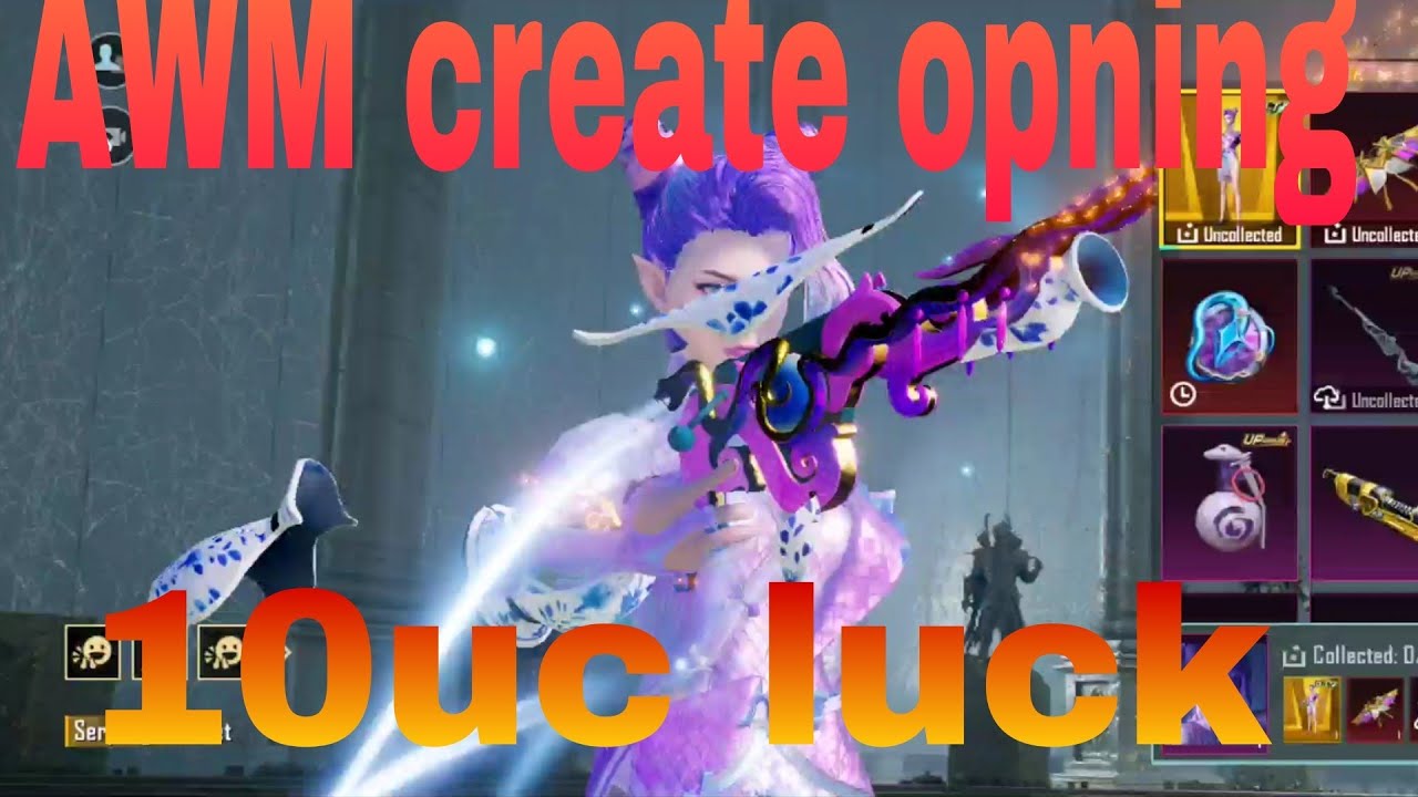AWM create opening/ 10uc luck try/@godtusharop1 @godpraveenyt1@CartoonFreakGamer - YouTube