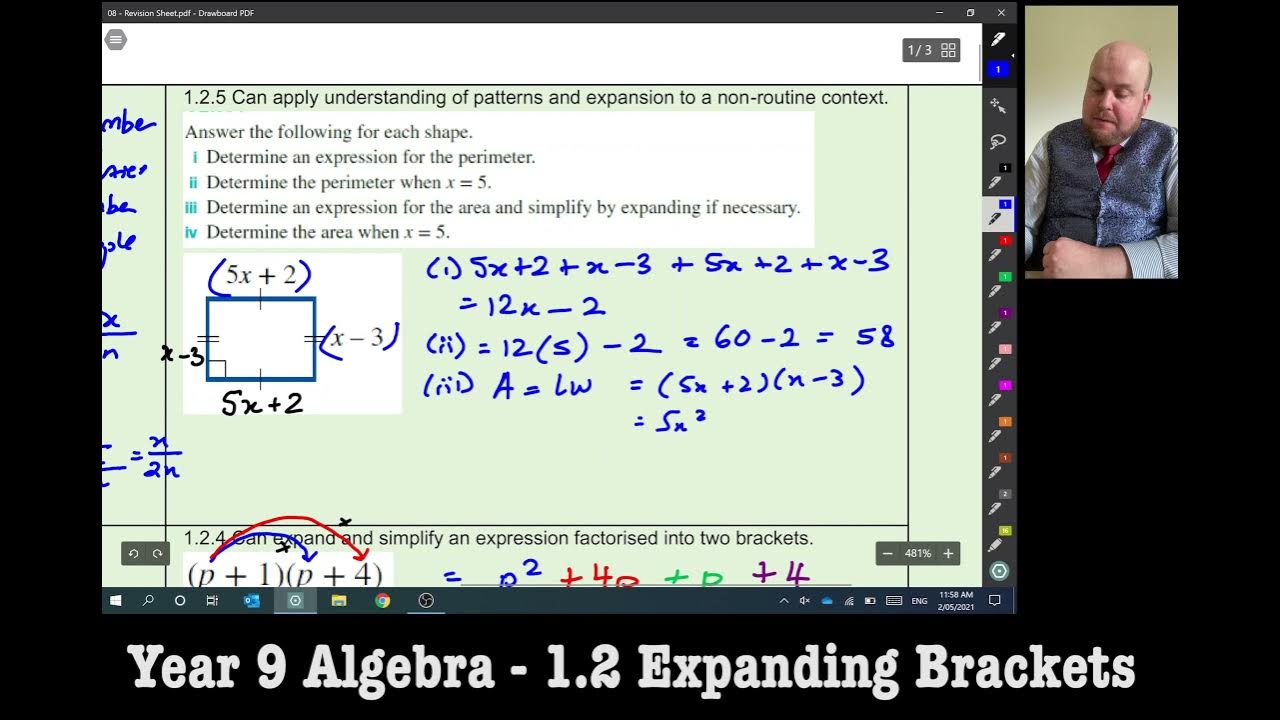 Year 9 Maths: Algebra Revision - 1.2 Expanding Brackets (Part 3) - YouTube