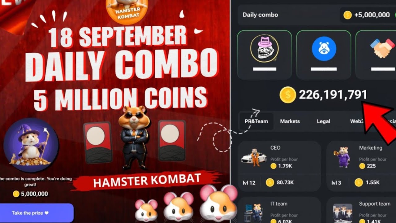hamster kombat daily combo updated! | september 18 2024 | daily combo ...