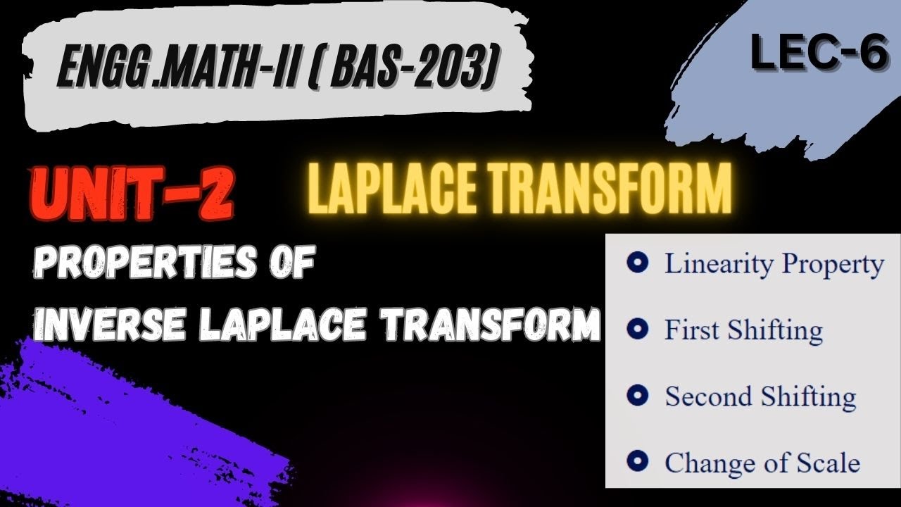 Lec_6| POPERTIES OF INVERSE LAPLACE TRANSFORM |UNIT-2 | BAS-203 #aktu #laplace_transformations ...
