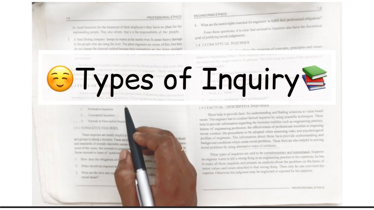 Professional ethics in engineering - Types of Inquiry - YouTube