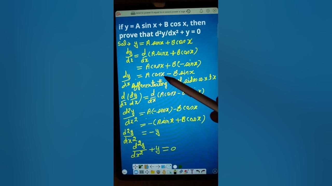 if-y-a-sin-x-b-cos-x-then-prove-that-d-y-dx-y-0-youtube
