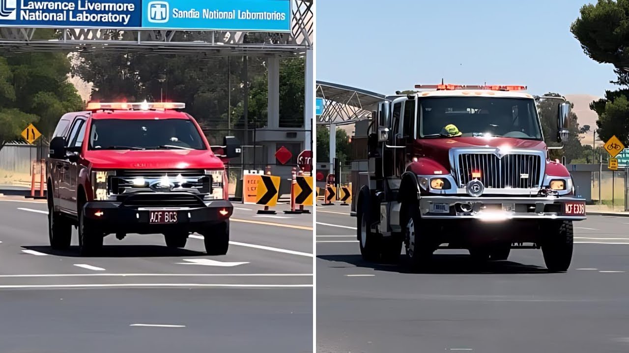 *ENGINE WAIL* Alameda County Fire Dept. Engine 308, & Battalion 3 ...