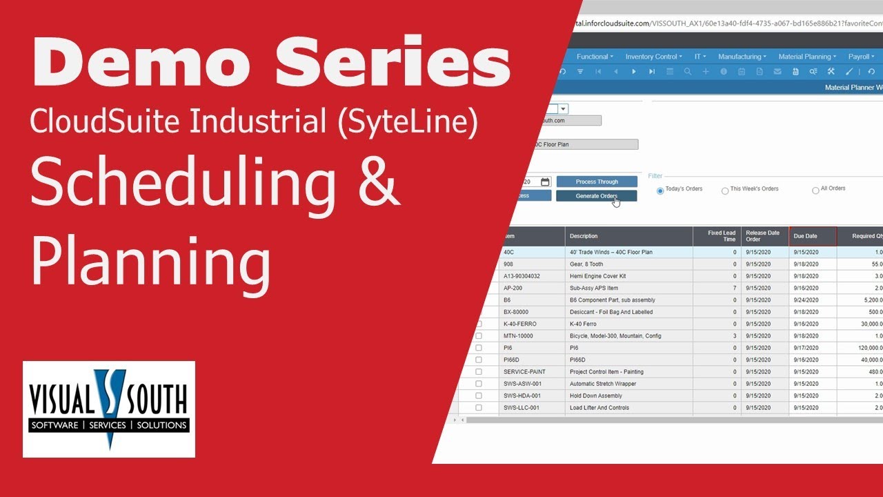 Scheduling & Planning – CloudSuite Industrial (SyteLine) Micro Demo ...